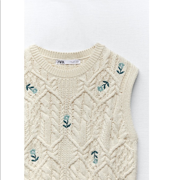 Zara | Tops | Zara Floral Embroidered Knit Top | Poshmark